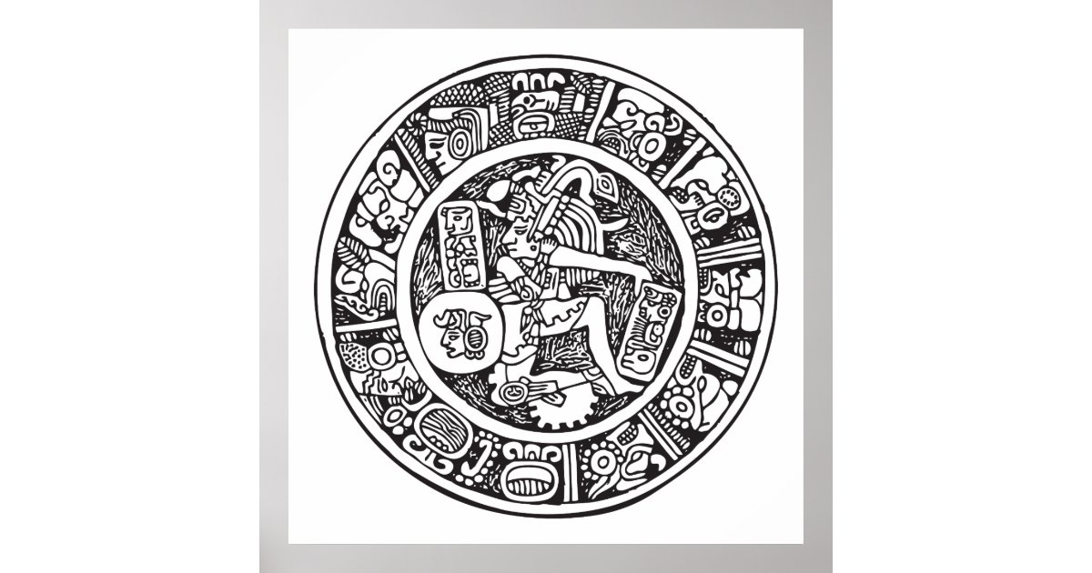 Póster Círculo maya, jeroglífico mexicano (maya) | Zazzle.es