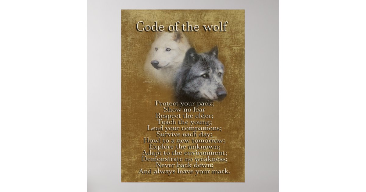 Póster Código del espíritu lobo | Zazzle.es