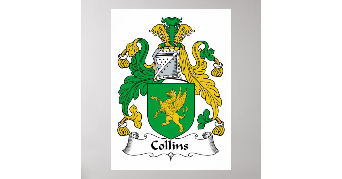 Póster Collins Family Crest | Zazzle.es