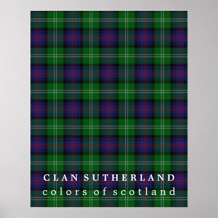 Póster Colores de Clan Sutherland de Escocia Tartán | Zazzle.es