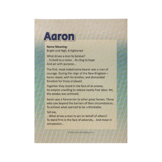 Póster De Madera Significado de Aaron conocido | Zazzle.es