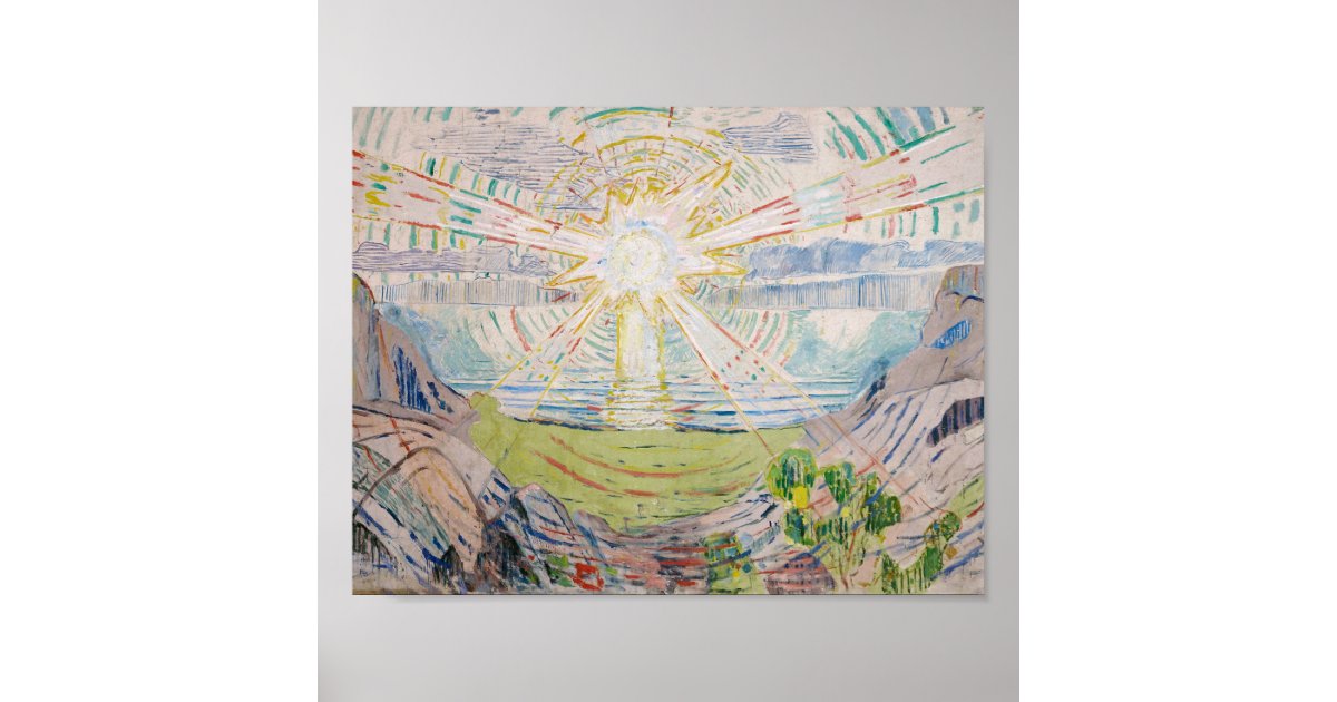 Póster Edvard Munch - El Sol | Zazzle.es