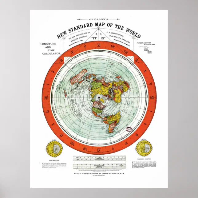 Póster El nuevo mapa estándar del mundo de Gleason | Zazzle.es