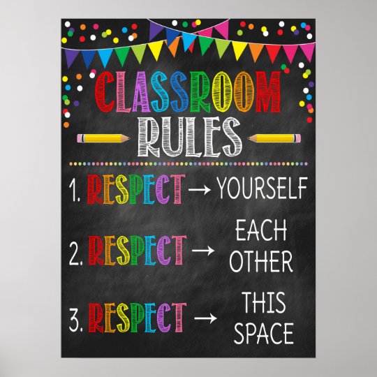 Póster El salón de clases rige el Poster arcoiris | Zazzle.es