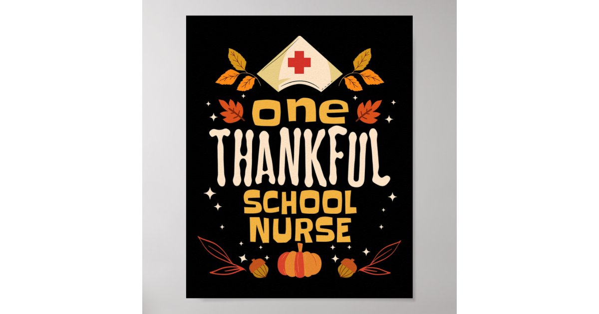 Póster Enfermera escolar agradecida cae enfermera de Acci | Zazzle.es