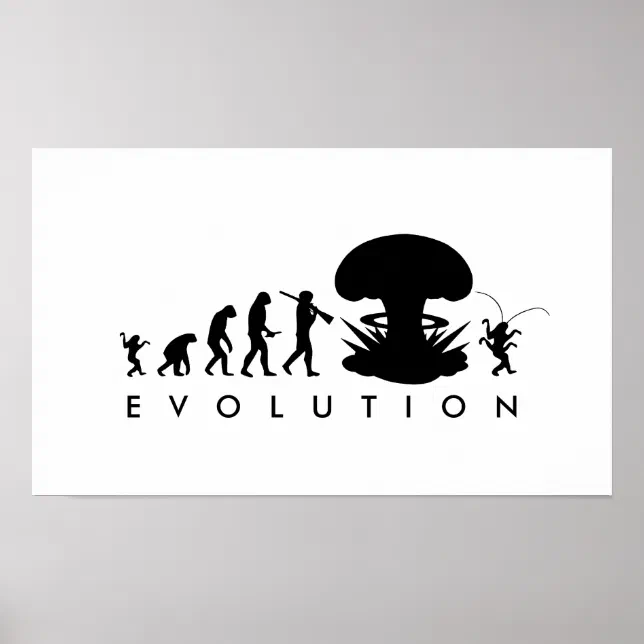 Póster Evolución del gráfico de evolución divertida del h | Zazzle.es