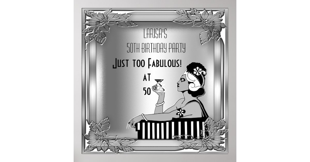 Póster Fabuloso 50 Poster de banner de cumpleaños diva Ar | Zazzle.es