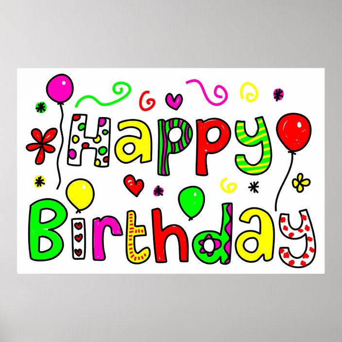 Póster Feliz cumpleaños | Zazzle.es