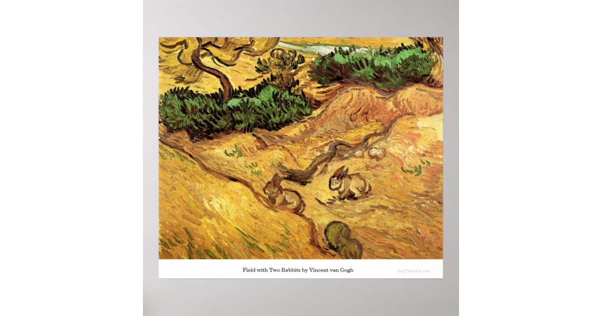 Póster Field with Two Rabbits by Vincent van Gogh | Zazzle.es