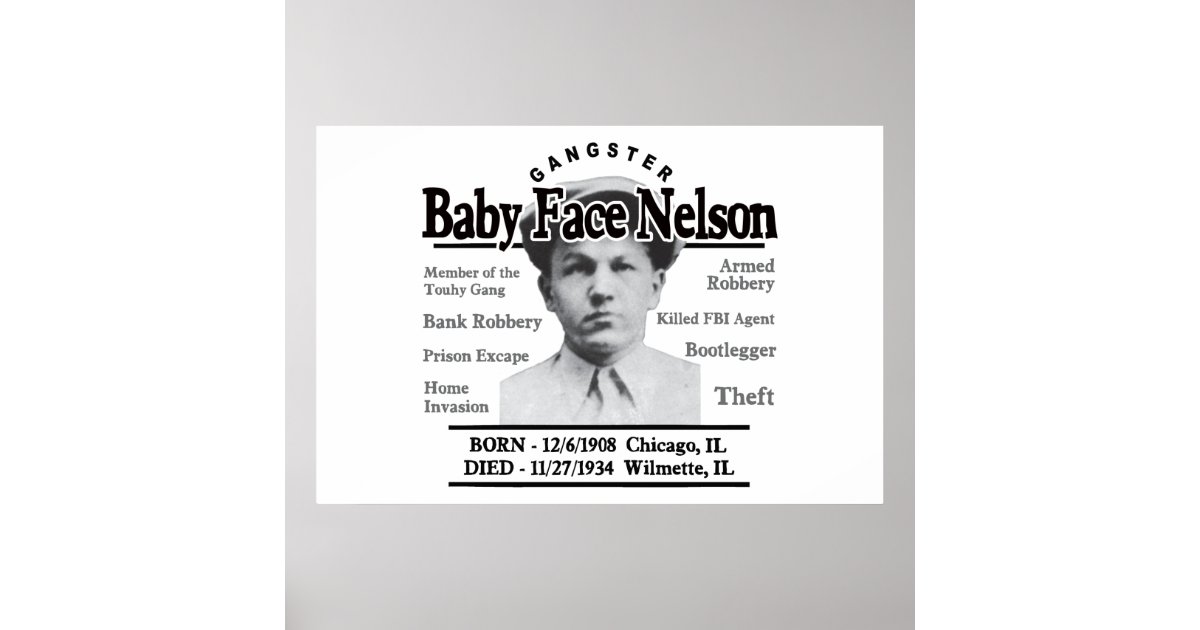 Póster Gangster Baby Face Nelson | Zazzle.es