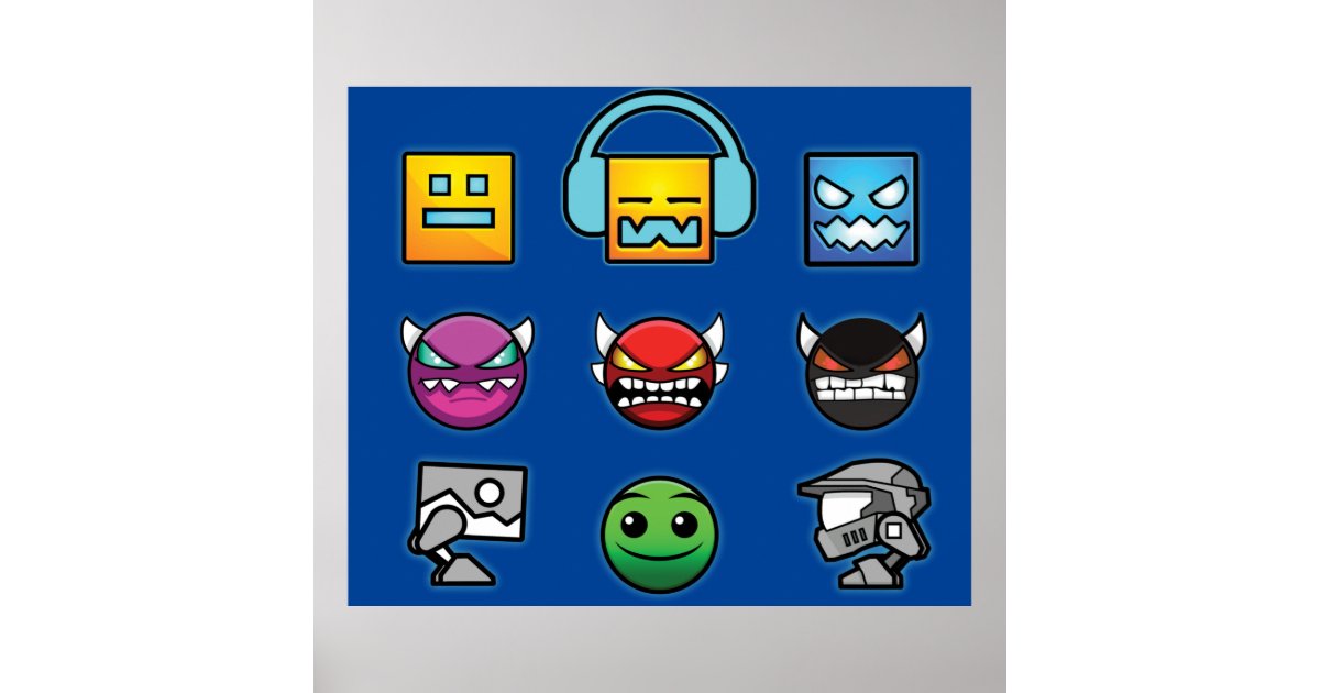 Póster geometry dash boom | Zazzle.es