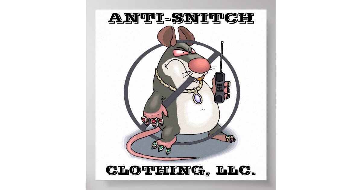Póster Gigante anti-Snitch No Rats Wall Poster | Zazzle.es