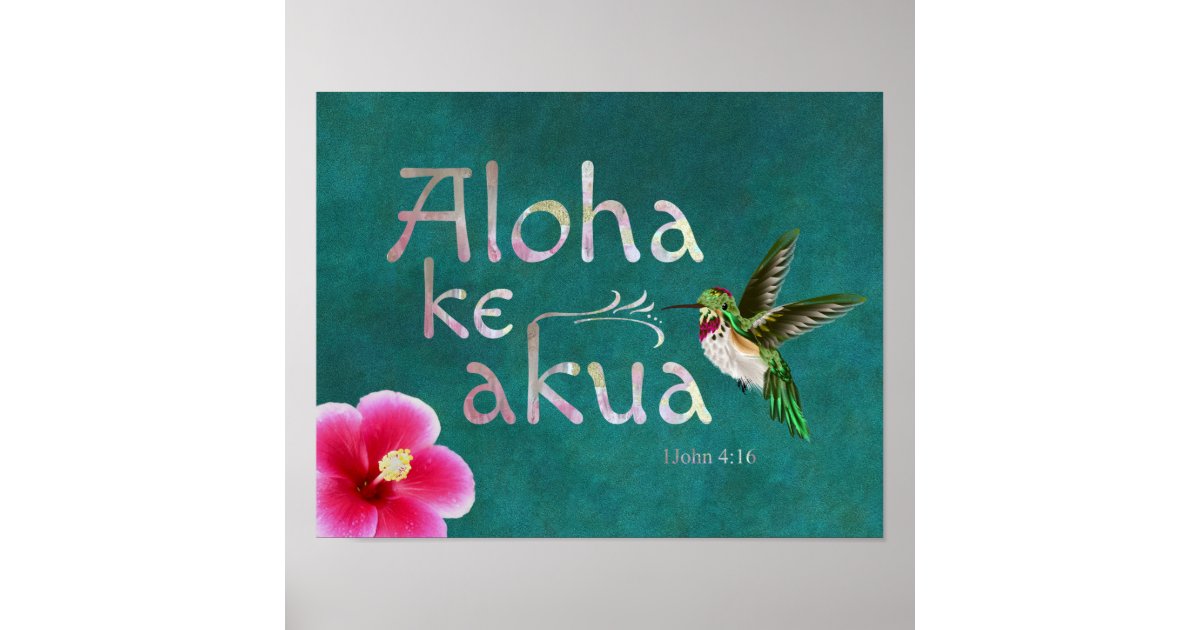 Póster Hummingbird Hawaii Bible Verse Poster | Zazzle.es