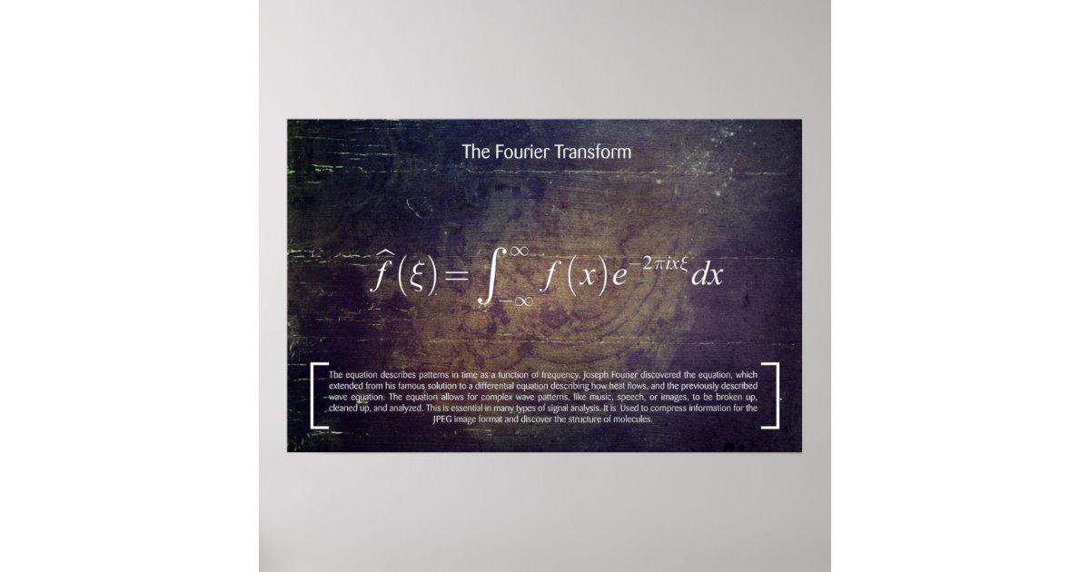 Póster La transformación de Fourier - Poster de matemátic | Zazzle.es