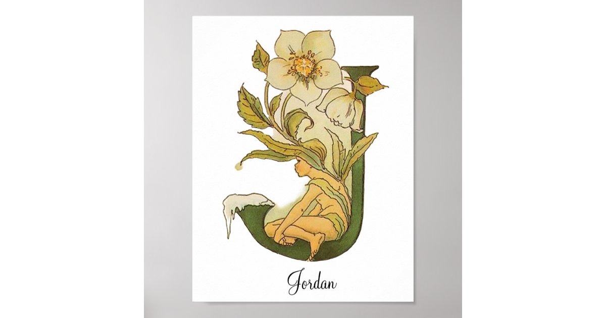 Póster Letra de alfabeto vintage personalizada Poster J | Zazzle.es