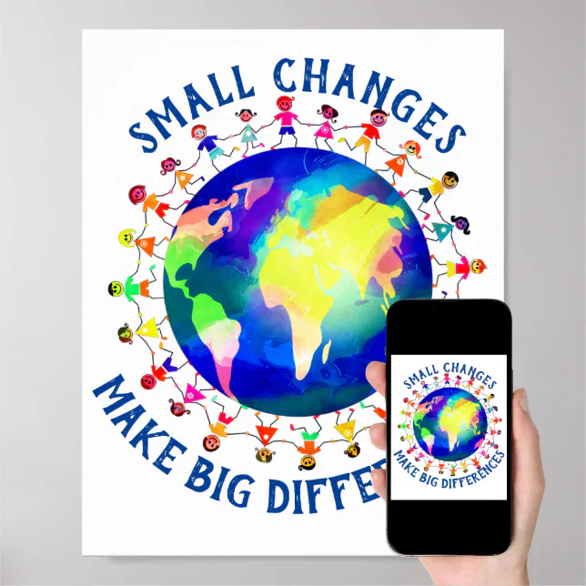 Póster Los pequeños cambios hacen grandes diferencias el | Zazzle.es