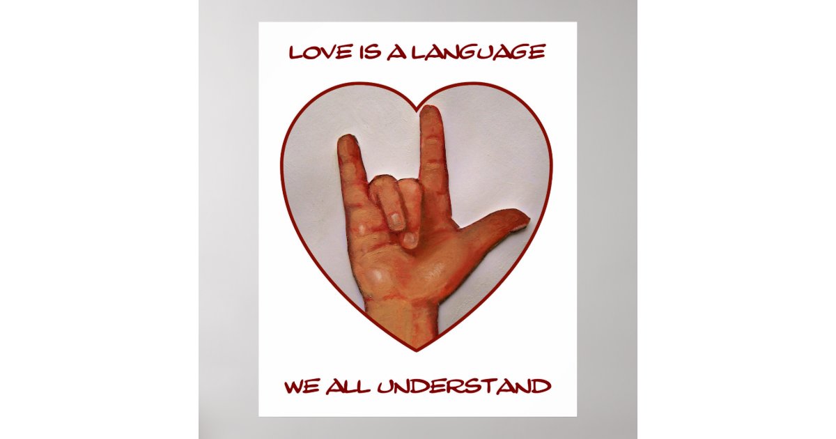 PÓSTER LOVE: AMERICAN SIGN LANGUAGE: HEART | Zazzle.es