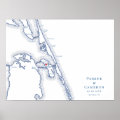Póster Manteo NC Mapa Elegante Boda Poster del libro invi | Zazzle.es