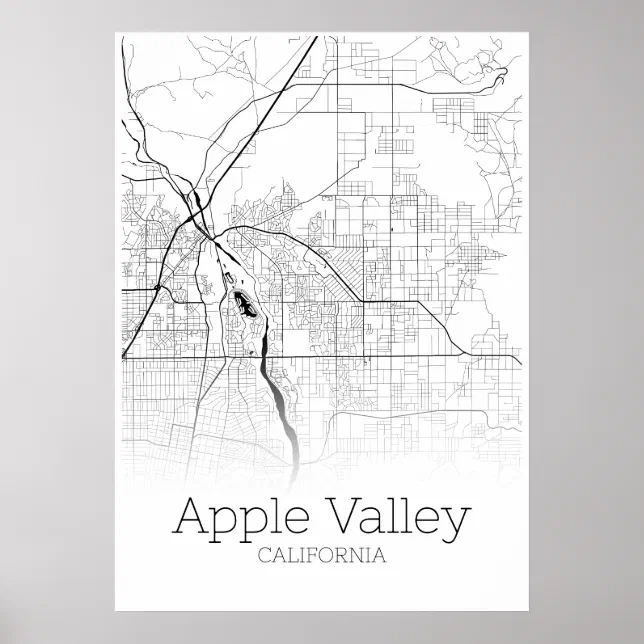 Póster Mapa de Apple Valley - California - Poster de mapa | Zazzle.es