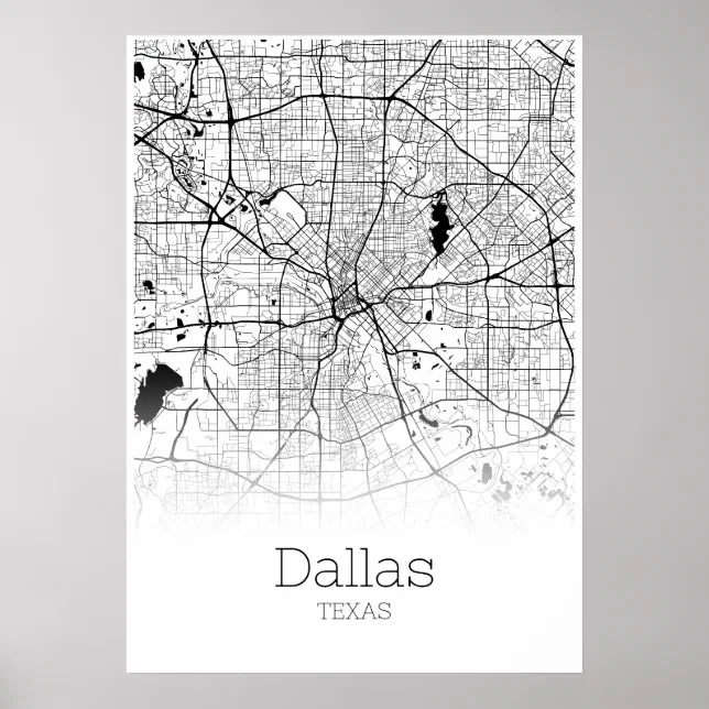 Póster Mapa de Dallas - Texas - Poster de Mapa de Ciudad | Zazzle.es