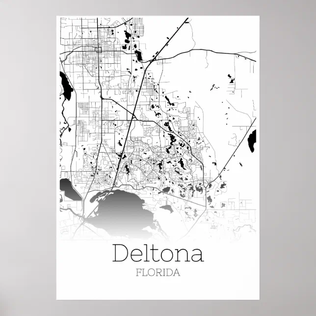 Póster Mapa de Deltona - Florida - Poster de Mapa de la C | Zazzle.es