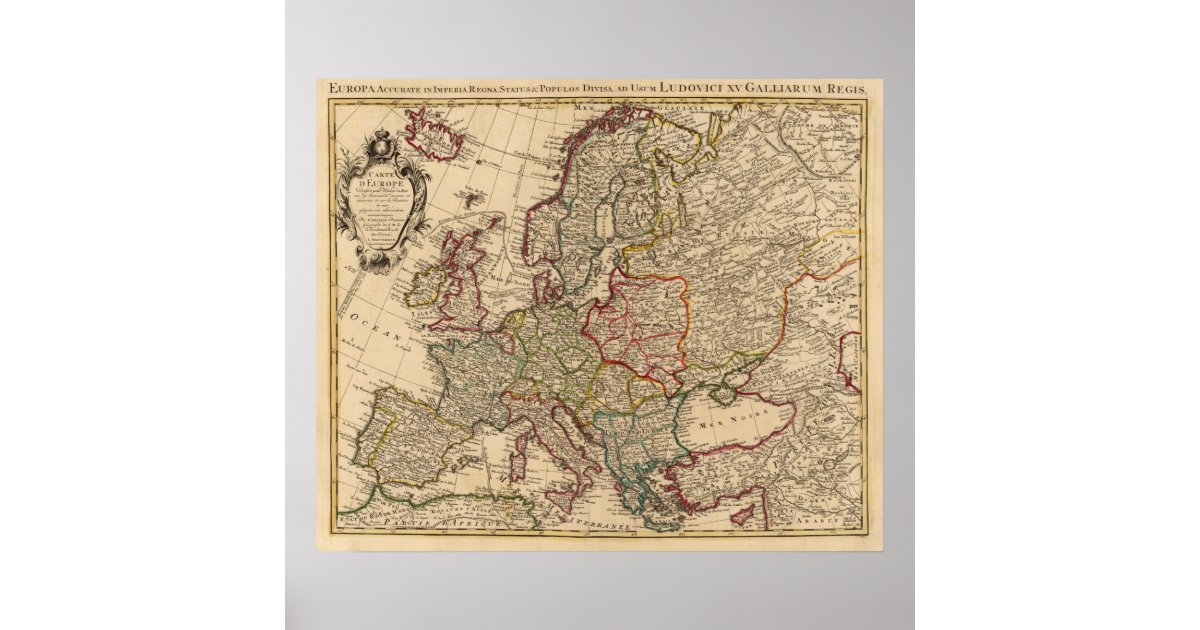 Póster Mapa de Europa | Zazzle.es