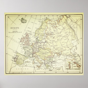Pósters Mapa Del Vintage De Europa | Zazzle.es