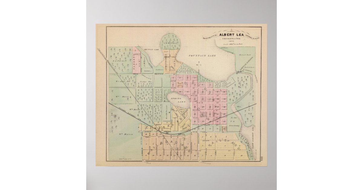 Póster Mapa de la ciudad de Albert Lea, Minnesota | Zazzle.es