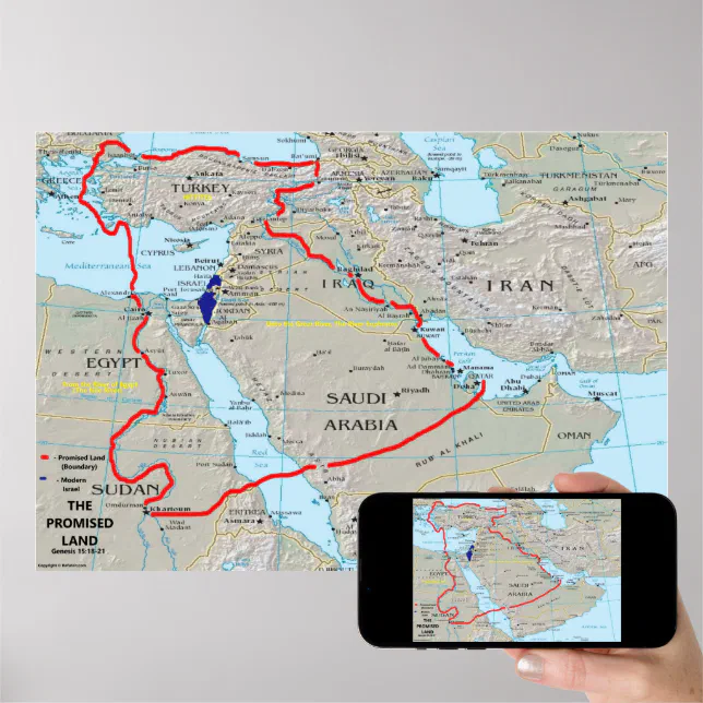 Póster Mapa de la tierra prometida | Zazzle.es
