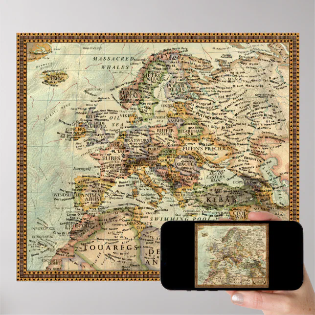 Póster Mapa de los estereotipos - Europa | Zazzle.es