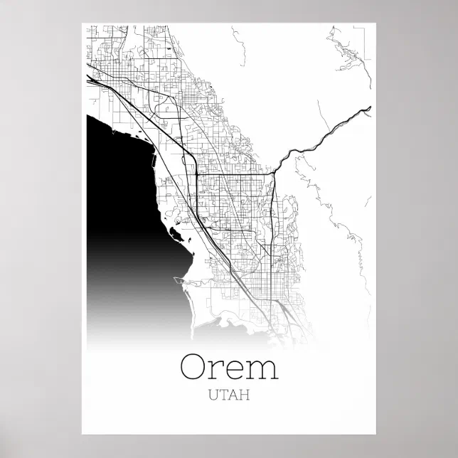 Póster Mapa de Orem - Utah - Poster del Mapa de la Ciudad | Zazzle.es