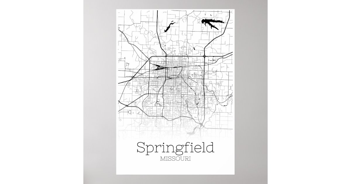 Póster Mapa de Springfield - Missouri - Poster del mapa d | Zazzle.es