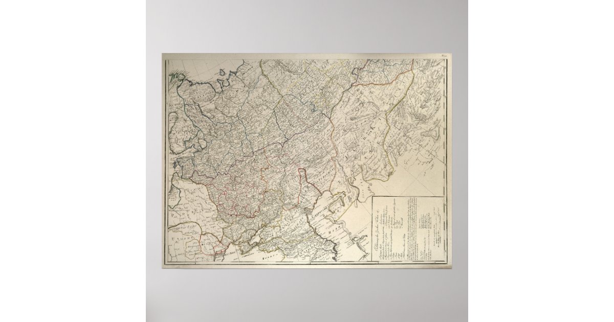 Póster Mapa del imperio ruso de 1792 | Zazzle.es