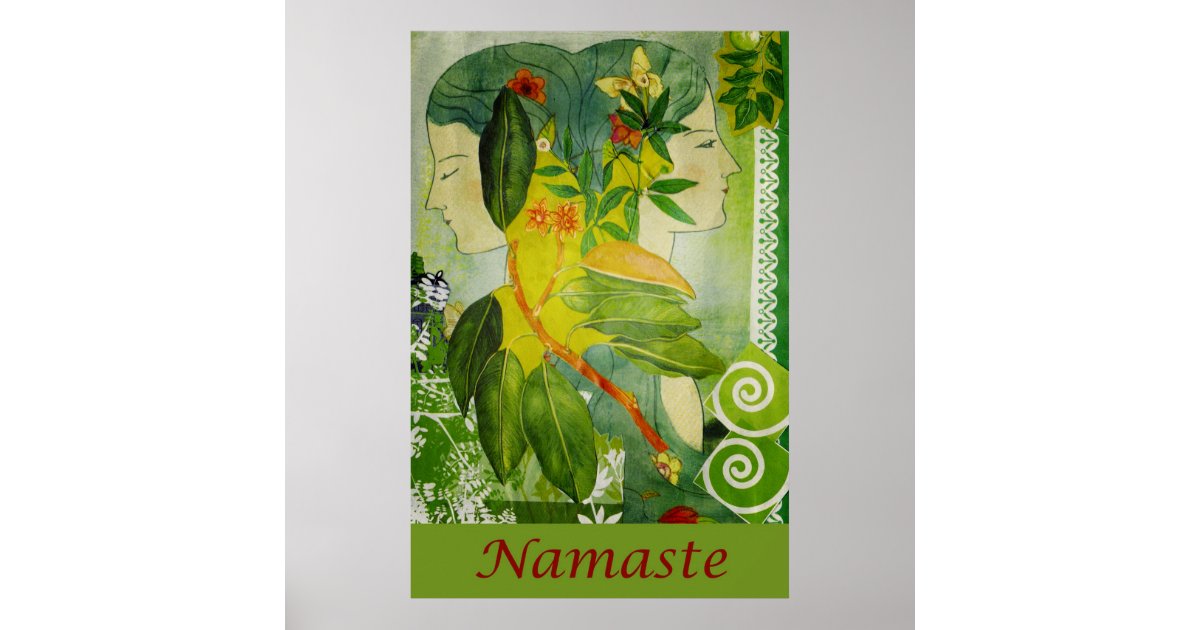 Póster Namaste Green Goddesses 24" x 36" Poster | Zazzle.es