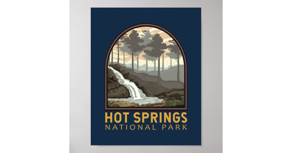 Póster Parque nacional de Hot Springs Emblem | Zazzle.es