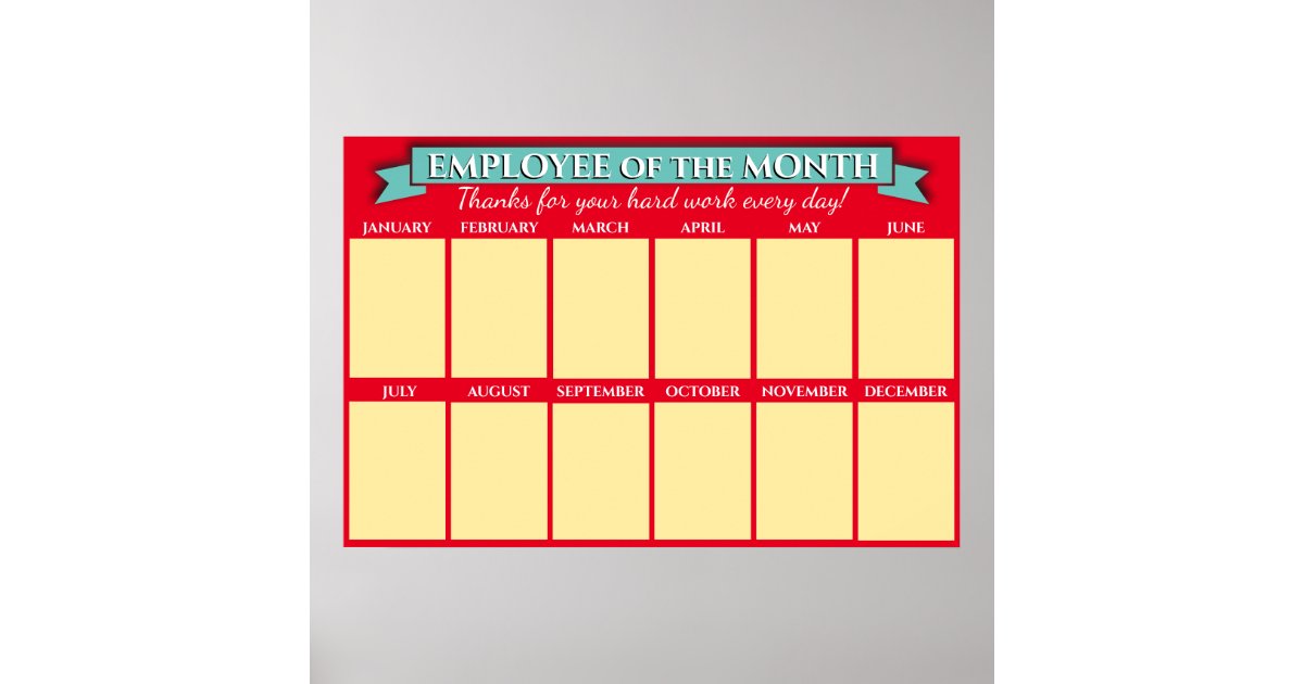 Póster Personalizado color empleado foto empleado del mes | Zazzle.es