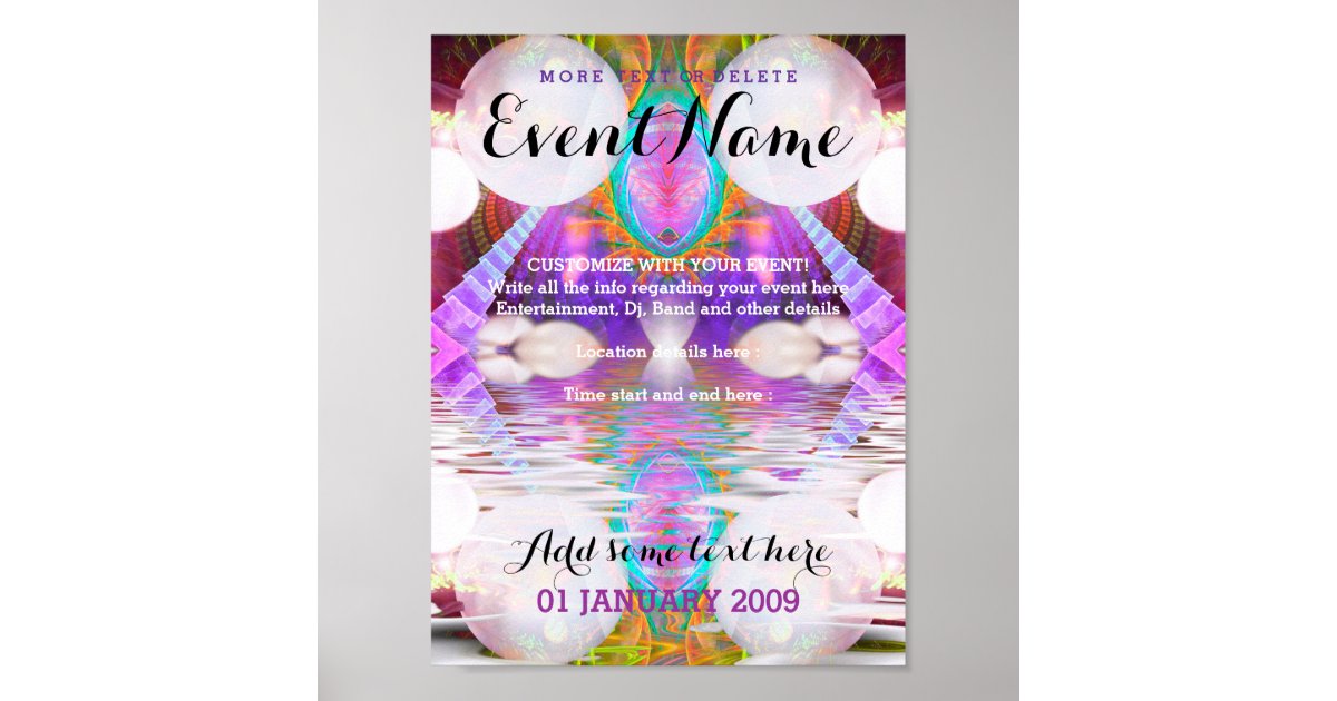 Póster Plantilla de Poster de eventos Fantasy Rave #1 | Zazzle.es