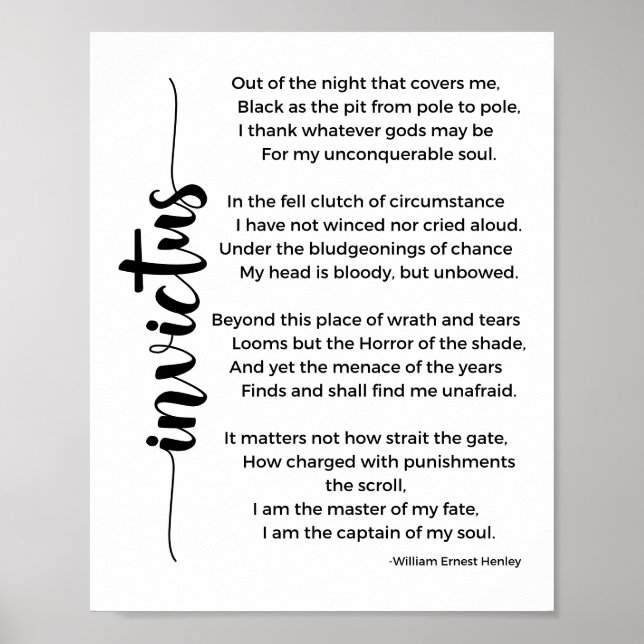 Poema De Invictus Para Imprimir