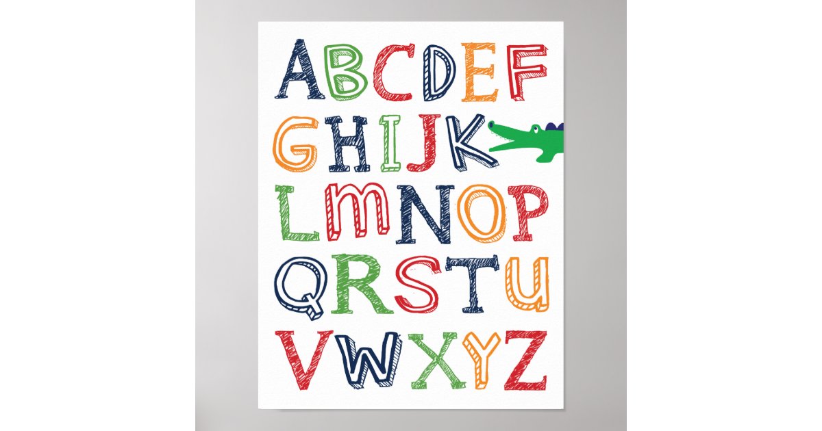 Póster Poster ABC de Alligator | Zazzle.es