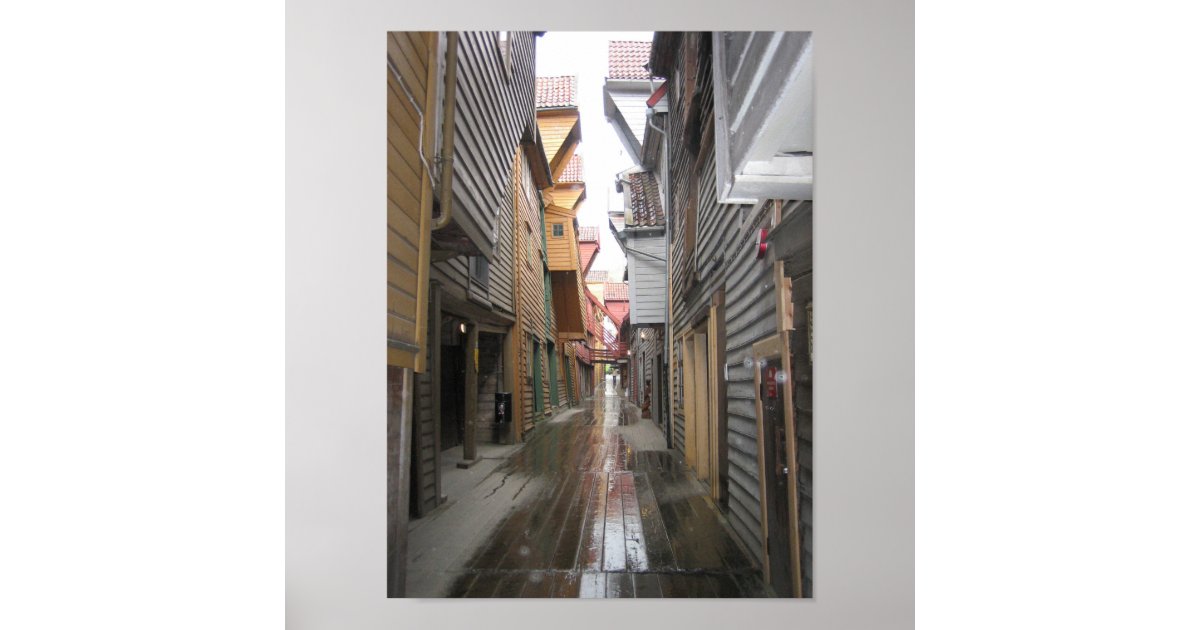 Póster Poster: Bryggen Walkway, Bergen, Norway | Zazzle.es