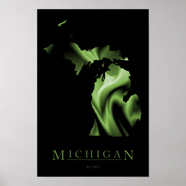 Póster Poster de imágenes del mapa del estado de Michigan | Zazzle.es
