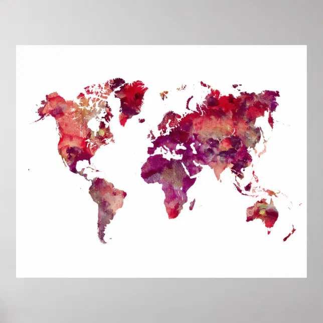 Póster Poster de mapas del mundo extra grande | Zazzle.es
