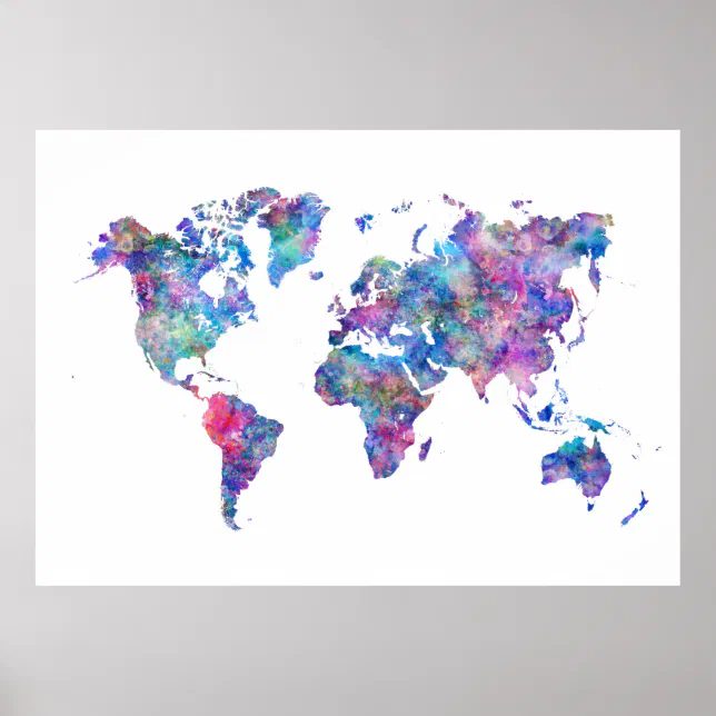 Póster Poster de mapas mundiales extra grande | Zazzle.es