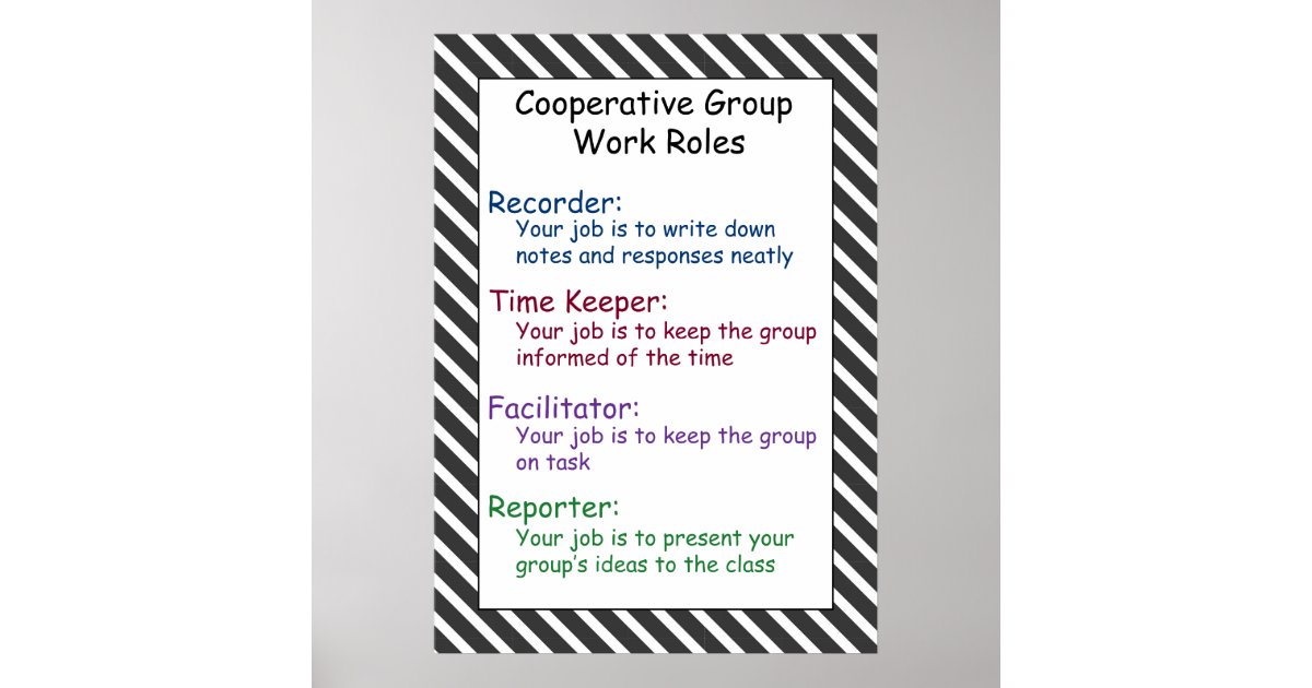Póster Poster de reglas de trabajo de grupo cooperativo | Zazzle.es