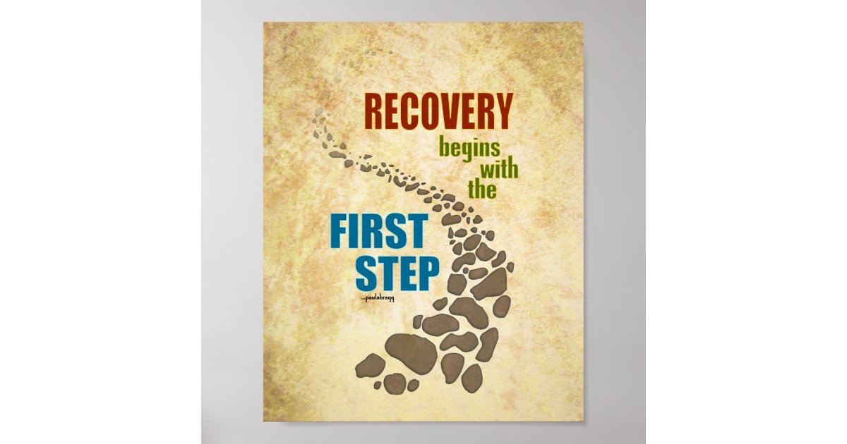 Póster Recuperación, el primer paso (12 pasos, sin fármac | Zazzle.es