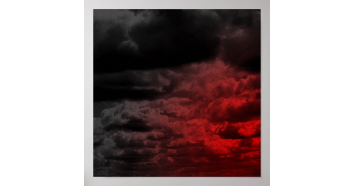 Póster Red and Black Clouds Poster | Zazzle.es