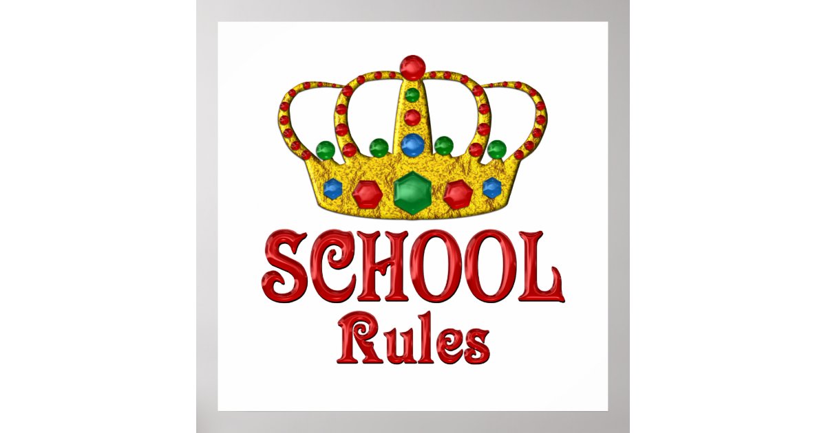 Póster Reglas de la ESCUELA | Zazzle.es