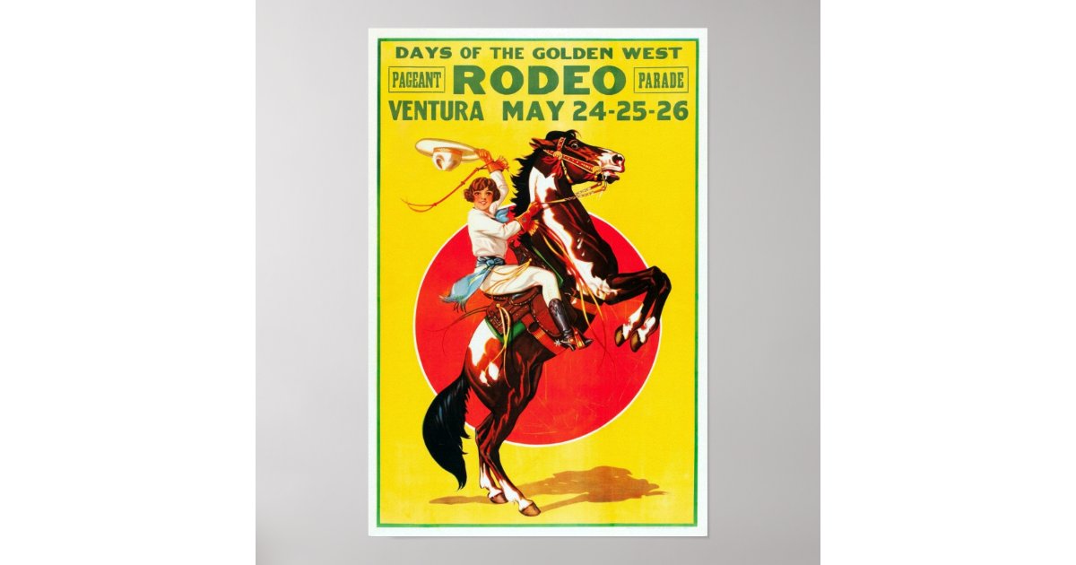 Póster Rodeo Ventura, 1933. Publicidad de época | Zazzle.es