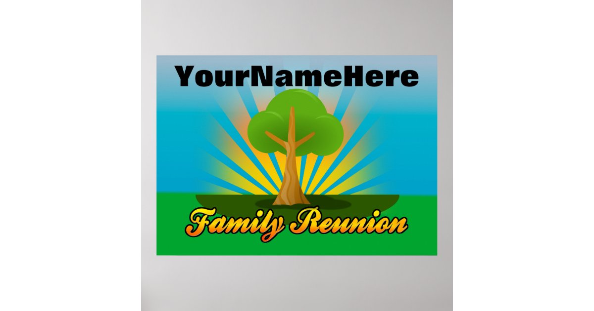 Póster Rótulo de Reunión Familiar Personalizada | Zazzle.es