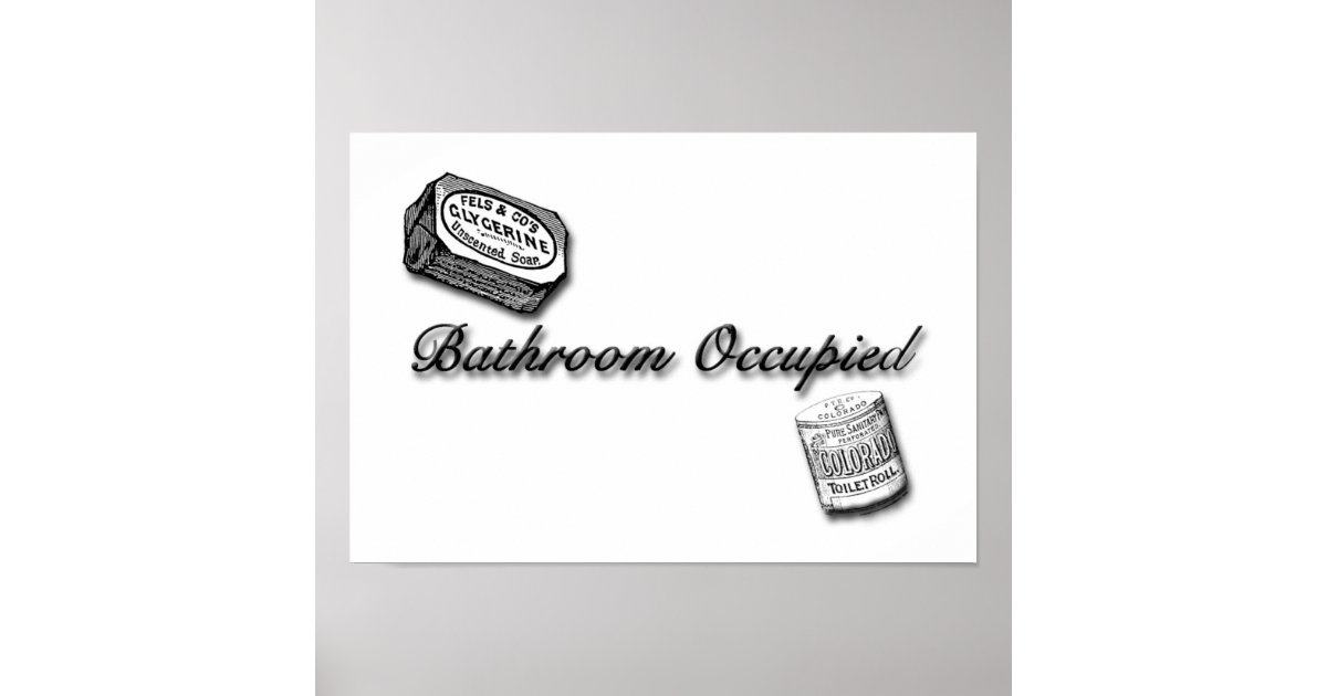 Póster Rótulo ocupado en el baño | Zazzle.es